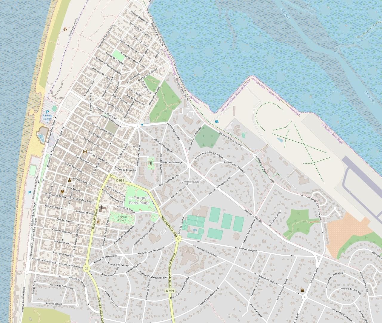 Carte Le Touquet plan des 15 lieux à voir