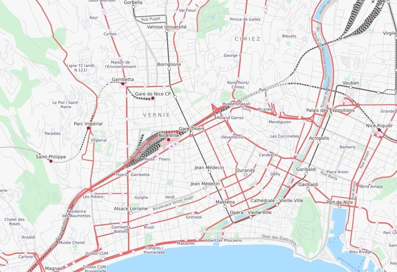 Carte de Nice plan des 21 lieux à voir