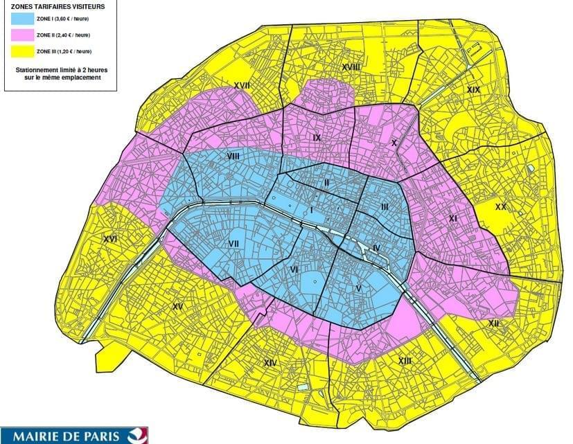 Carte de Paris : Plan touristique Rues et places de Paris