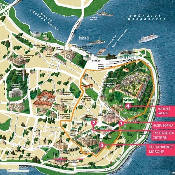 Carte d'Istanbul : Plan touristique Istanbul